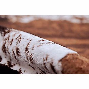 NativeSkins Faux Cowhide Rug (4.6ft x 6.6ft) - Cow Print Area Rug with Faux Suede No-Slip Backing (Brown)