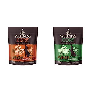 Bundle of Wellness CORE Soft Tiny Trainers, Natural Grain-Free Dog Treats for Training, Made with Real Meat, No Artificial Flavors (Turkey & Pomegranate,Lamb & Apple, 6 Ounce Bag)