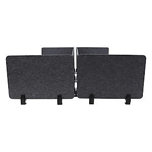 BANLICALI Desk Divider, Modern Stand Up Desk Divider Privacy Panel, Desktop Clamp-On Privacy Board for Classrooms, Libraries, Business Anthracite Gray (59" x 16"+23.6" x 16")