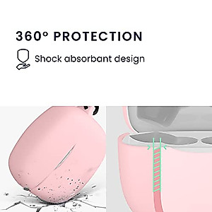 kwmobile Case Compatible with JBL Tune 215TWS Case - Silicone Cover Holder for Earbuds - Dusty Pink