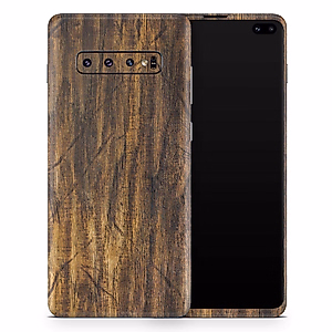 DesignSkinz Raw Wood Planks V4 Protective Vinyl Decal Wrap Skin Cover Compatible with The Samsung Galaxy S20 (Screen Trim & Back Glass Skin)
