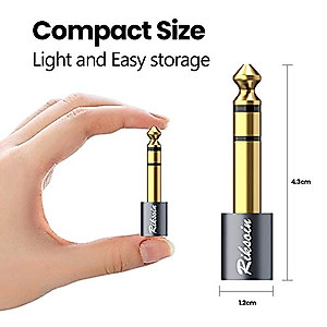 RIKSOIN Headphone Adapter, 4-Pack 6.35mm (1/4 Inch) Male to 3.5mm (1/8 Inch) Female Stereo Audio Adapter [Gold Plated, Hi-Fi Sound] for Amp Adapter, Guitar, Digital Piano, Microphones, Speaker