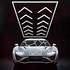 lylunnamsp Hexagon Garage LED Light 94.8"×188.2", Honeycomb Garage Lights, 430W 61000LM 6500K White Super Bright, Hexagon Ceiling Light, Suitable for Garages Gyms Basements,White