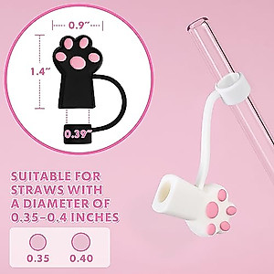 NiHome 18Pcs Silicone Straw Cover Cap Fit for Stanley 30 oz/40 oz Quencher H2.0, 0.4 inch/10 mm Straw Toppers Compatible with Stanley Tumbler, Dust-proof Straw Tip Lids, BPA-Free, Reusable