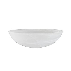 Aspen Creative 23515-11,Alabaster Replacement Glass Shade for Medium Base Socket Torchiere Lamp, Swag Lamp and Pendant, 11-3/4" Diameter x 3-5/8" High