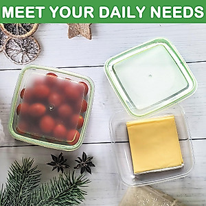 GIWOSK 8 Pack Sliced Cheese Container for Fridge, Clear Ham Cheese Container for Refrigerator Cheese Slice Holder with Lids Plastic Airtight Cheese Storage Container Box for Fridge Food