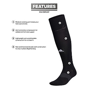 adidas Metro Soccer Socks (1 Pair) Discontinued, Black/Night Grey/White/5, Medium