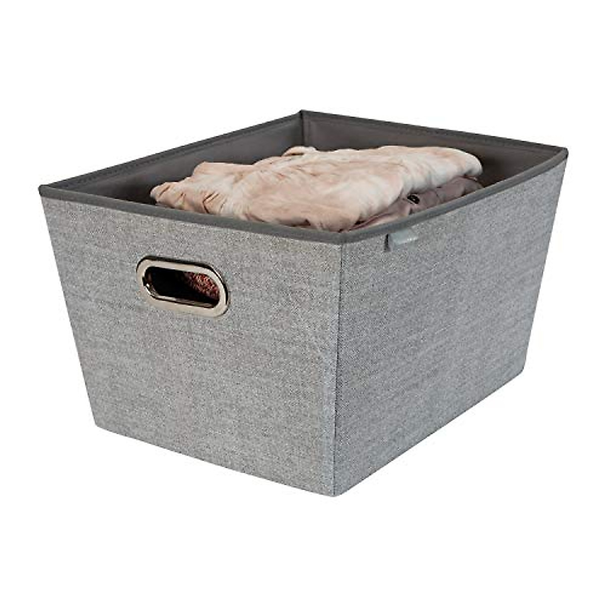 Simplify Large Grommet Bins Heather Grey Soft Storage Collection, Tote
