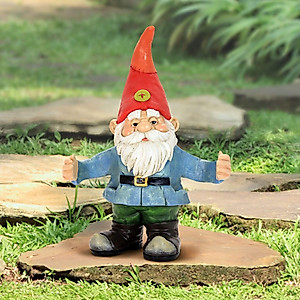 13 Inch Double Fisting Gnome Multi Color Resin
