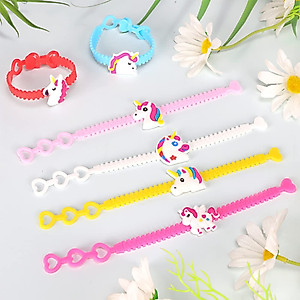 24 Reusable Drinking Plastic Straws + 6 Temporary Tattoos or 6 Silicone bracelets for Girls and Boys Birthday Party Decorations with Unicorn,Mermaid,or Dinosoaur,plus 1 Cleaning Brush