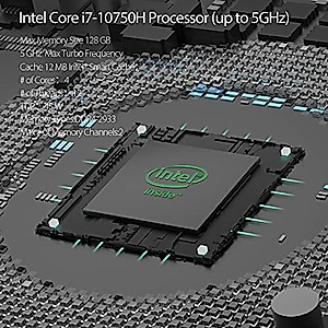 Mini Computer Intel i7-10750H Processors,16GB DDR4 RAM 512GB SSD Mini PC Windows 10Pro, Micro Desktop Computer with HDMI/DP Dual 4K Output Support mSATA Dual Band WiFi 2.4G/5G BT 5.0 Gigabit Ethernet