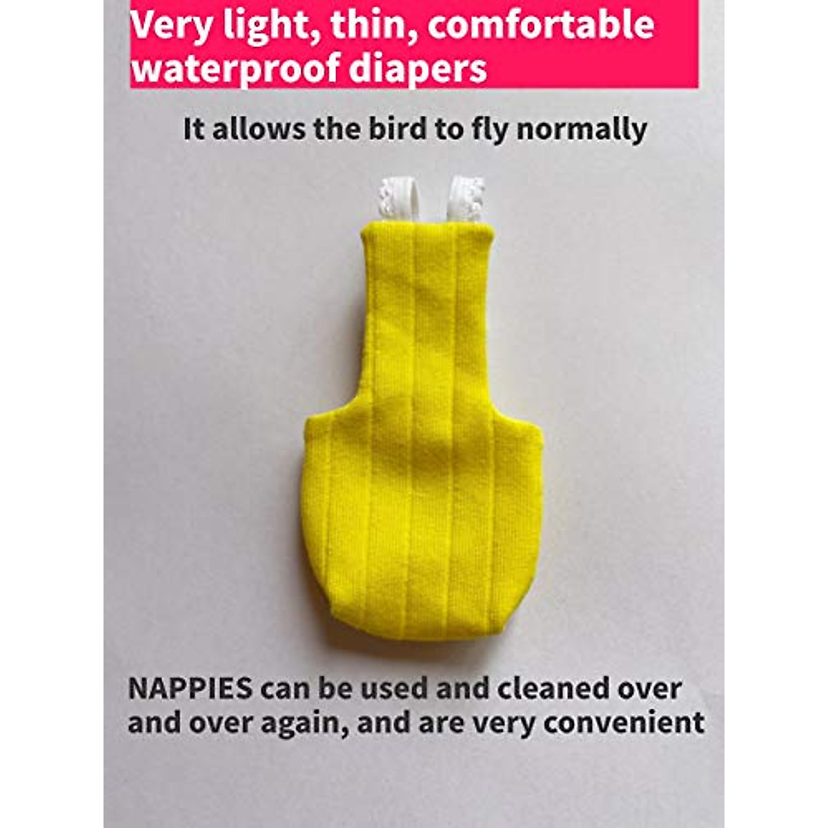 HEZHUO Parrot Bird Diapers, Birds Flight Suit, Parrot Clothes, Pet Animal Costumes, Bird Clothes, Cockatiel Bird Diaper, Pet Bird Diapers, Parrot Flight Suit, Bird Parrot Clothes (Yellow, M)