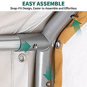 YITAHOME 6x8 ft Outdoor Storage Shed Portable Garage Shelter, Outdoor Shed with Roll-up Zipper Door, Storage Shelter for Motorcycle, Lawn Mower, Bike, Anti-Snow Portable Garage Kit Tent, Yellow