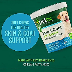 PetNC Natural Care Skin and Coat Soft Chews for Dogs, 60 Count