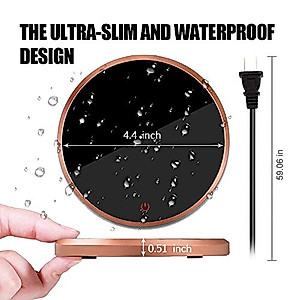 Coffee Mug Warmer - KRGMNHR 18Watt Auto Shut Off Cup Warmer for Home Office Desk Use, Electric Beverage Warmer Heating Plate for Cocoa,Tea, Water, Milk, Rose Gold
