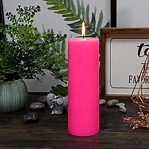 Zest Candle Pillar Candle, 3 by 9-Inch, Hot Pink
