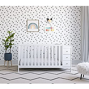 STORKCRAFT Malibu Customizable Convertible Crib (White) – GREENGUARD Gold Certified, Crib with Storage Drawers, Converts to Toddler Bed, Fits Standard Full-Size Crib Mattress