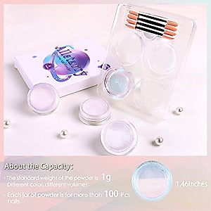 Allstarry Chrome Nail Powder Metallic Mirror Effect Pigment Chrome Iridescent Aurora Nail Glitter Mermaid Pearl Glitter Dust Kit for Gel Polish Nail Art Decoration, Resin Craft- Violet Green Emerald