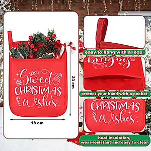 Yaomiao 10 Pcs Christmas Pot Holders with Pocket Fall Pot Holder Potholder Gift Hot Pads Heat Resistant Oven Mitts Cookie Bag for Kitchen Baking Cooking (Red, Green,Simple)