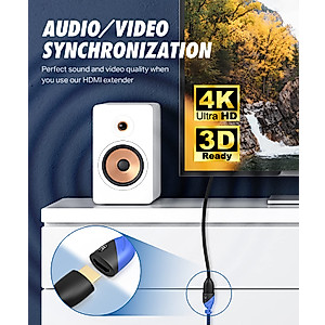 HDMI Extender Male to Female, Extension Cable ( 15 Feet ) High-Speed HDMI Cable (2.0b) 4k Resolution - Supports 3D, Full HD, 2160p, Audio Return Channel (Latest Version) HDCP 2.2 Compliant