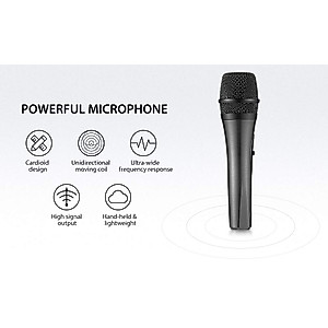 Dynamic Karaoke Microphone with Long Wire 16.4 Ft XLR Cable, Metal Handheld Mic Compatible with Karaoke Machine Speaker Amp Mixer for Karaoke Singing, Speech, Wedding, Stage and Outdoor