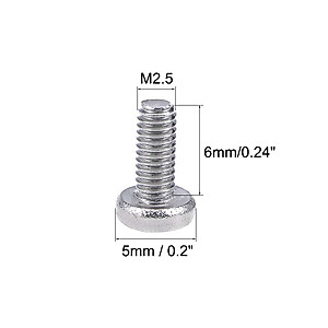 uxcell M2.5x6mm Machine Screws Pan Phillips Cross Head Screw 304 Stainless Steel Fasteners Bolts 100Pcs