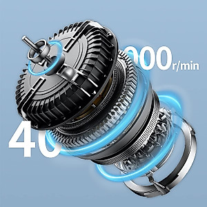 MaLageB Sonic Electric Toothbrush for Adults, Round Rotating Head , 40000 VPM,with 5s Timer 3 Brush Heads Waterproof Rechargeable Toothbrush (Blue)