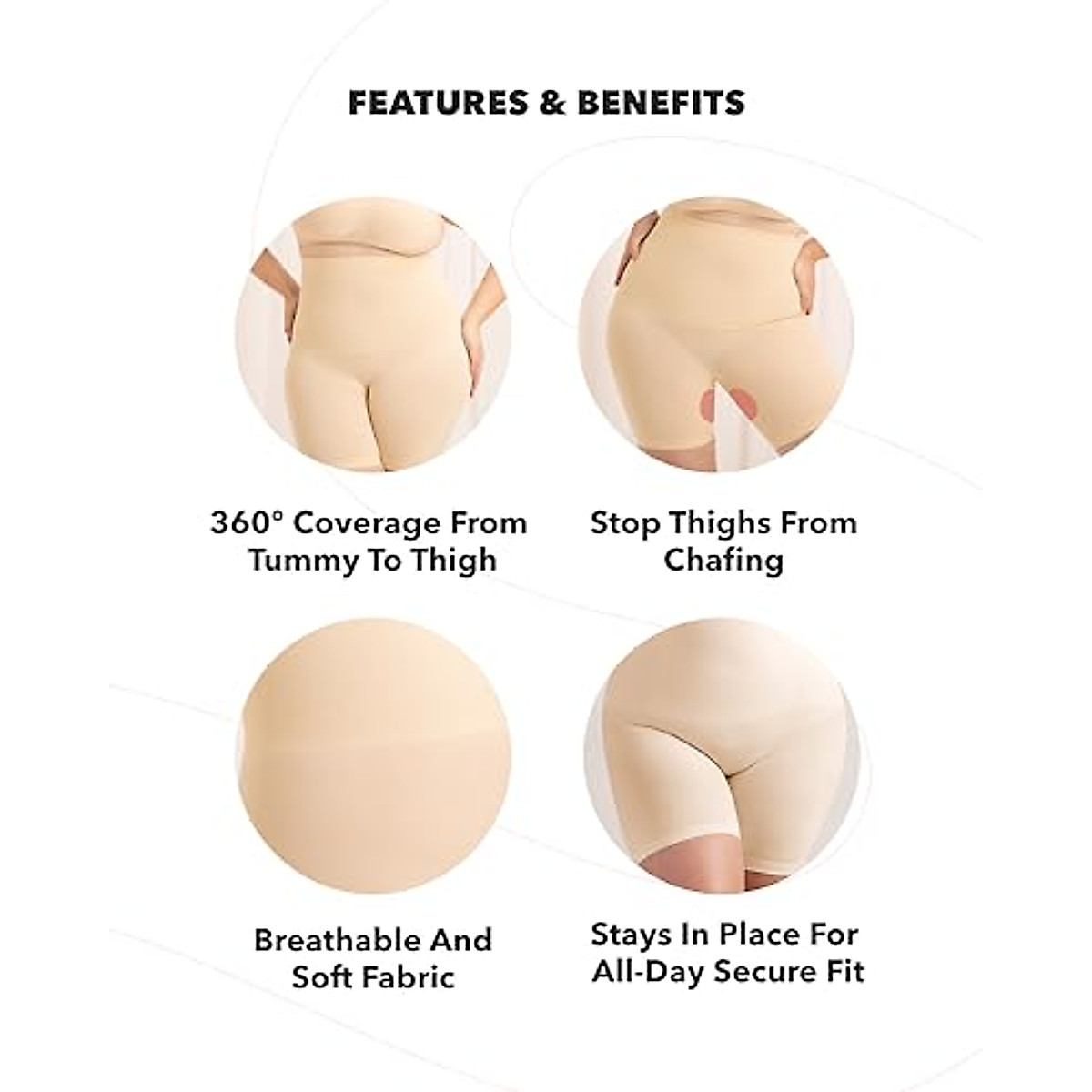 SHAPERMINT Shapewear for women - High-Waisted Shapewear Tummy Control Shorts, Faja body shaper, underwear for women