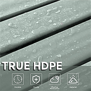 GARDENSTAR Adirondack Square Outdoor Side Table,2-Tier Storage Patio Side Table, HDPE End Tables for Backyard Pool Porch Garden Lawn LightGrey