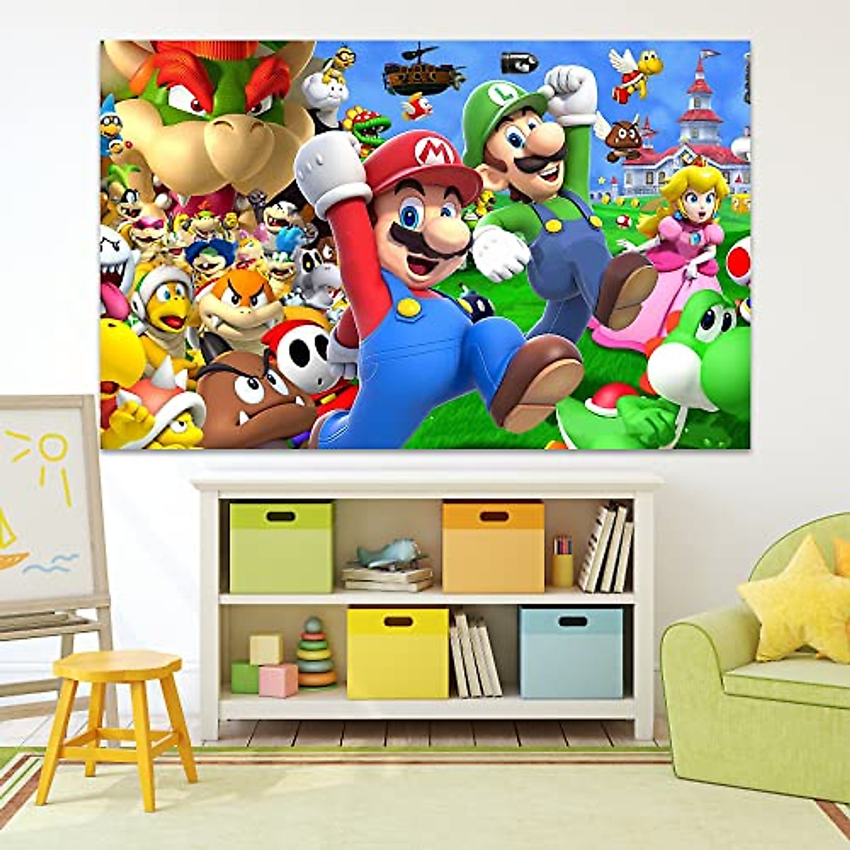 Video Game Backdrop, Video Game Theme Birthday Supplies Decoration, Vinyl Photography Backgrounds for Children Boys Party Supplies - 5x3ft