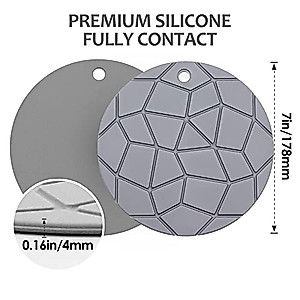 Pillercules Silicone Trivets for Hot Dishes Pots and Pans, Silicone Pot Holders Hot Pads for Kitchen Counter, Silicone Trivet Mat Hot Plates to Protect Table, Grey Trivet Set of 3, Gray