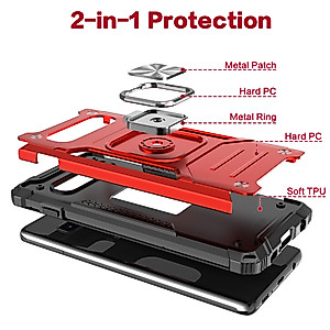IDYStar for Galaxy S10 Case,Hybrid Drop Test Cover with Car Mount Kickstand Slim Fit Shockproof Hard Resistant Protective Phone Case for Galaxy S10,Red