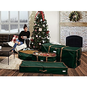 Covermates Keepsakes Underbed Storage Bag - Carrying Handles, Mesh Interior Pocket - Holiday Storage-Green