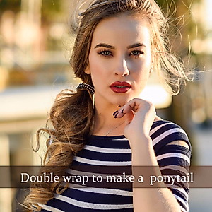 Patelai 20 Pieces Full Circular Stretch Comb Headbands, Plastic Hair Wrap Hairband Holder for Women Girls Sports Hair Accessories, 5 Colors, Black, Brown