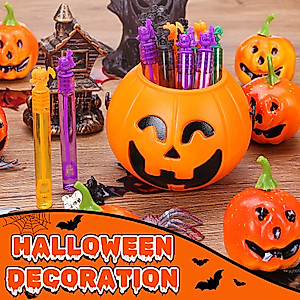 Halloween Party Favors Bulk for Kid, 32Pcs Mini Pumpkin Bubble Wands, Goodie Bag Filler, Halloween Trick or Treats Non Candy, Classroom Prizes, Pinata Stuffer, Basket, Gift Box Toy Supplies, Birthday