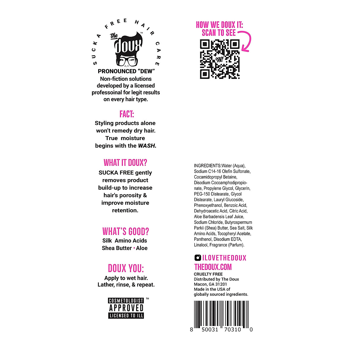 the doux Sucka Free Moisturizing Shampoo 8oz