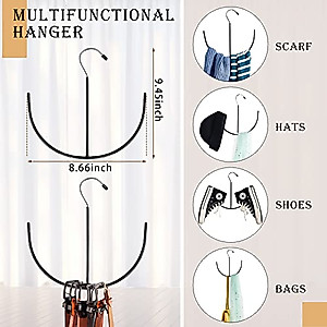 6 Pieces Belt Hanger for Closet Space Saving Black Belt Organizer Hanging Tie Hanger Multi Purpose Tie Rack Closet Organizer Hook Rack for Belt Ties Scarves Camisoles Hats Bras Shoes Organization