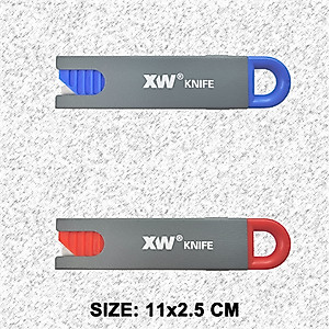 XW Handy Safety Box Cutters, Auto-retractable Razor Blade Carton Cutter for Opening Packages, 10-Pack