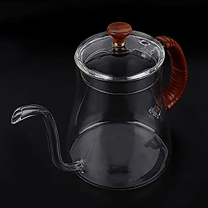600ML Coffee Kettle Thickened, Pour Over Coffee Kettle Gooseneck Kettle Glass Gooseneck Pot Tea Pour Over Kettle Coffee Dripper Household
