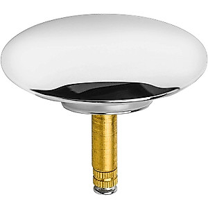 Bathroom Sink Drain Plug Stopper, 70mm Push Pop-Up Click Clack Plug Stopper, Universal Adjustable Bath Plug for Washbasin Drains in Bathroom Kitchen - Brass