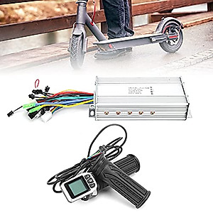36V/48V 1000W Brushless Motor Controller & Twist Throttle Combo, 124DX LCD Throttle E-Bike Controller Set for Electric Scooter