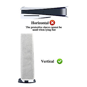 PS5 Console Dust Cover PS5 Dust Protector Custom Designed for Playstation 5 Console Disc Edition & Digital Edition with Thick Cotton Precision Cut Easy Access Cable Port