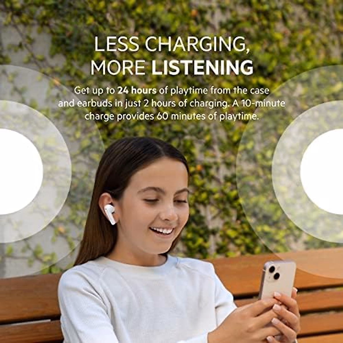 Belkin Soundform Nano - Bluetooth Earbuds for Kids with Built-in Microphone, 24H Battery Life, 85dB Safe Volume Limit - Kids Bluetooth Earbuds for iPhone, iPad, Galaxy & More - White