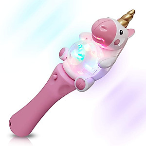 ArtCreativity Unicorn Wand - 9.5 Inch Light Up Spinning Wand with LEDs - Fun Pretend Play Prop for Kids - Unicorn Light Up Spinner Wand - Best Birthday Gift for Girls and Boys - Batteries Included