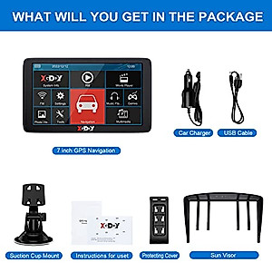 XGODY GPS Navigation for Car Truck GPS Navigation System 2023 Map 7 Inch Touchscreen Car GPS Navigator 8GB 256M with Voice Guidance and Speed Camera Warning Auto GPS with Lifetime Free Map Update