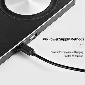 eboxer 1 Coffee Mug Warmer, 2 in 1 Phone QI Wireless Charger Drink Heating Warmer Magnetic USB Charging, Constant Temperature 13155 for OfficeHome to Warm Tea, Milk default