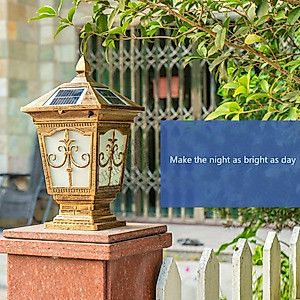 Tbrand Classical Outdoor Solar Column Light, Large Column Light to Show The Noble Identity, Automatic Lighting,Waterproof Design, Suitable for Patio, Garden, Villa, Wall Courtyard.