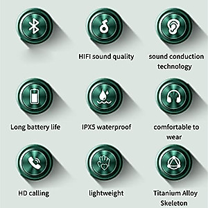 2023 Bone Conduction Headphones Bluetooth 5.1 Wireless with Microphone, Waterproof Swimming Sports Noise Cancelling Earbuds Open Ear Earphones