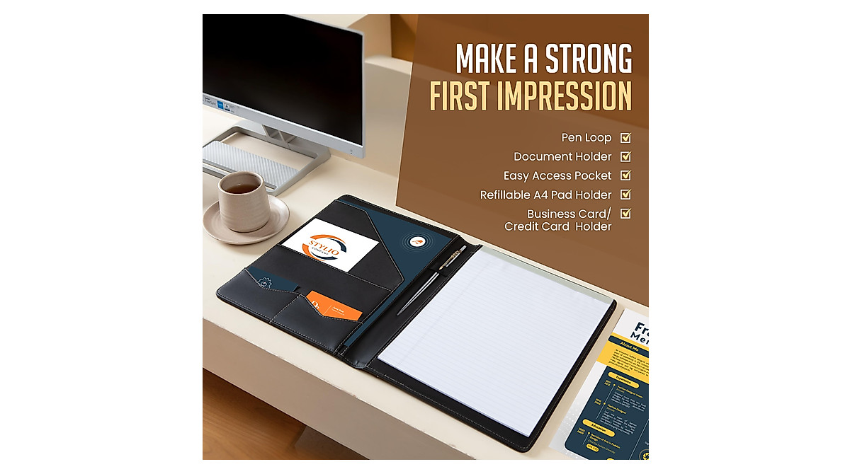 Stylio Padfolio Portfolio Folder - Elegant, Durable & Professional