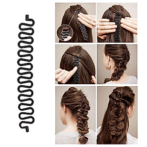 OBSCYON 27Pcs Hair Styling Set, Hair Design Styling Tools, DIY Hair Accessories Hair Modelling Tool Kit Magic Fast Spiral Hair Braid Braiding Tool for Women and Girls